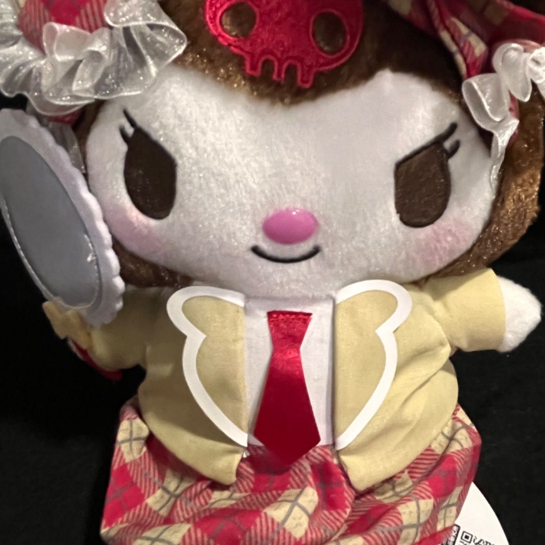 Japan Sanrio Kuromi P Style Plushie Paper Fan vintage school Plushy ...