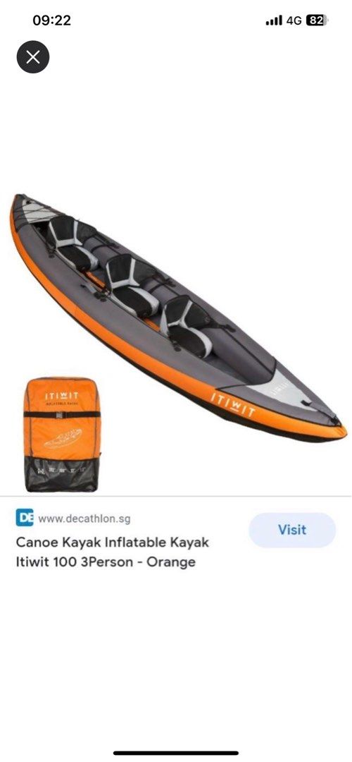 Kayak - Itiwit 100 3 Person Katak, Sports Equipment, Other Sports ...