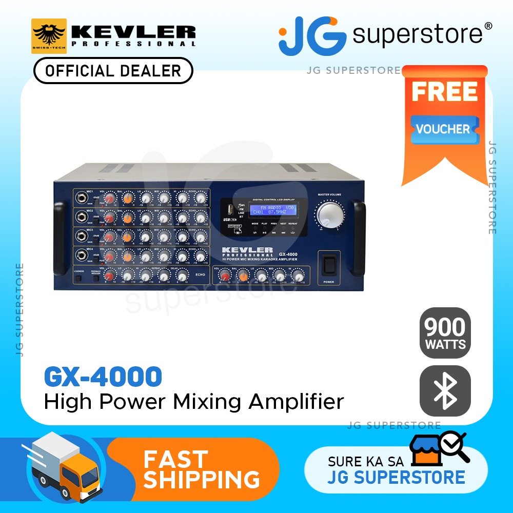 KEVLER GX-4000 900W X2 High Power Mixing Amplifier with Digital LCD ...