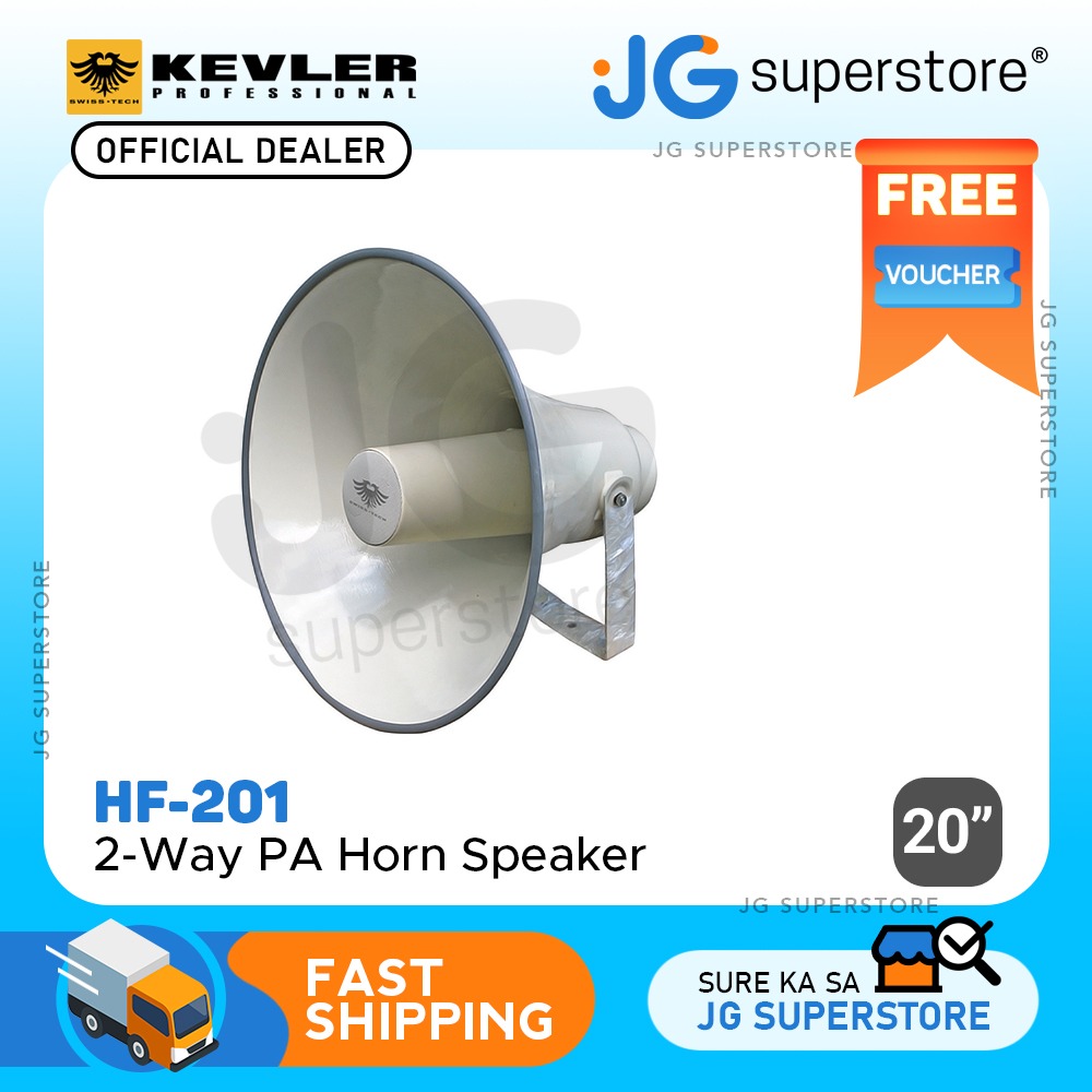 KEVLER HF-201 20" 2-Way 100W Aluminum HiFi PA Horn Speaker with Multi-Tap Function, 250Hz-15KHz ...
