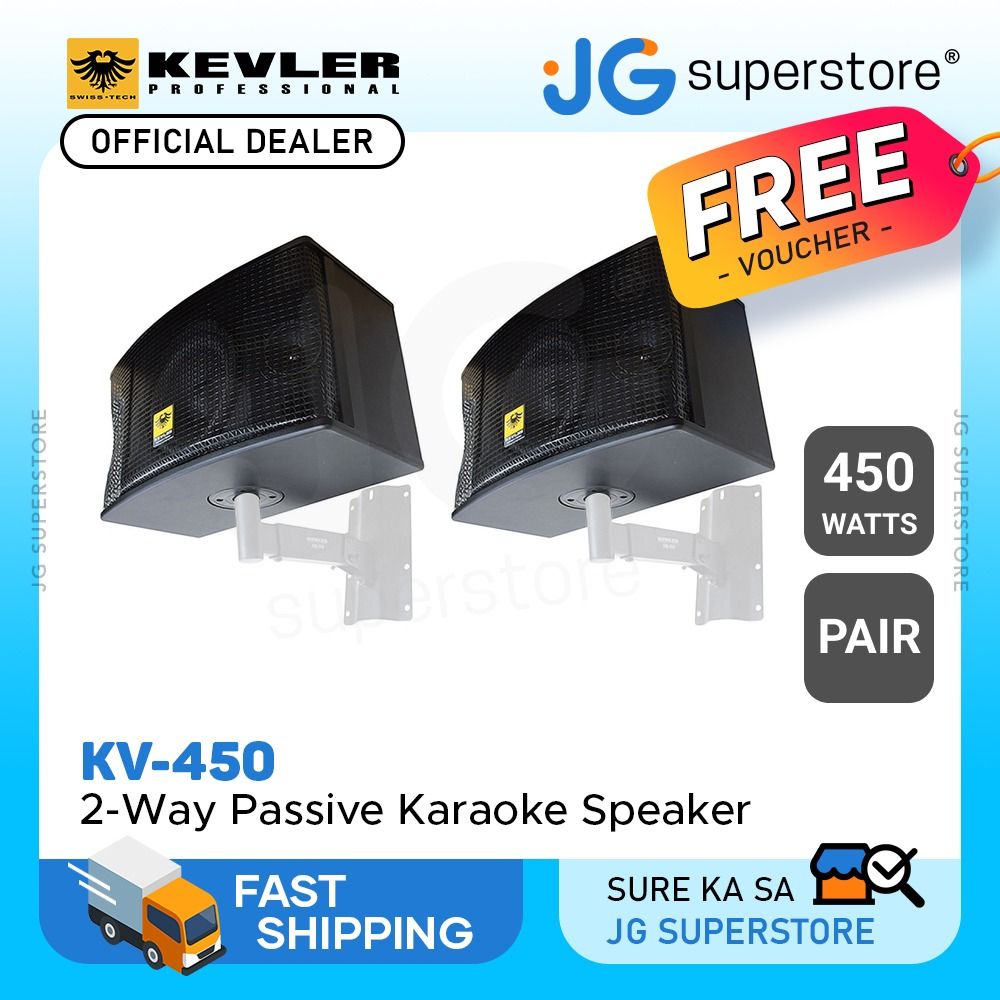KEVLER KV-450 10" 450W Passive Karaoke Speaker System (PAIR) with 2-Way ...