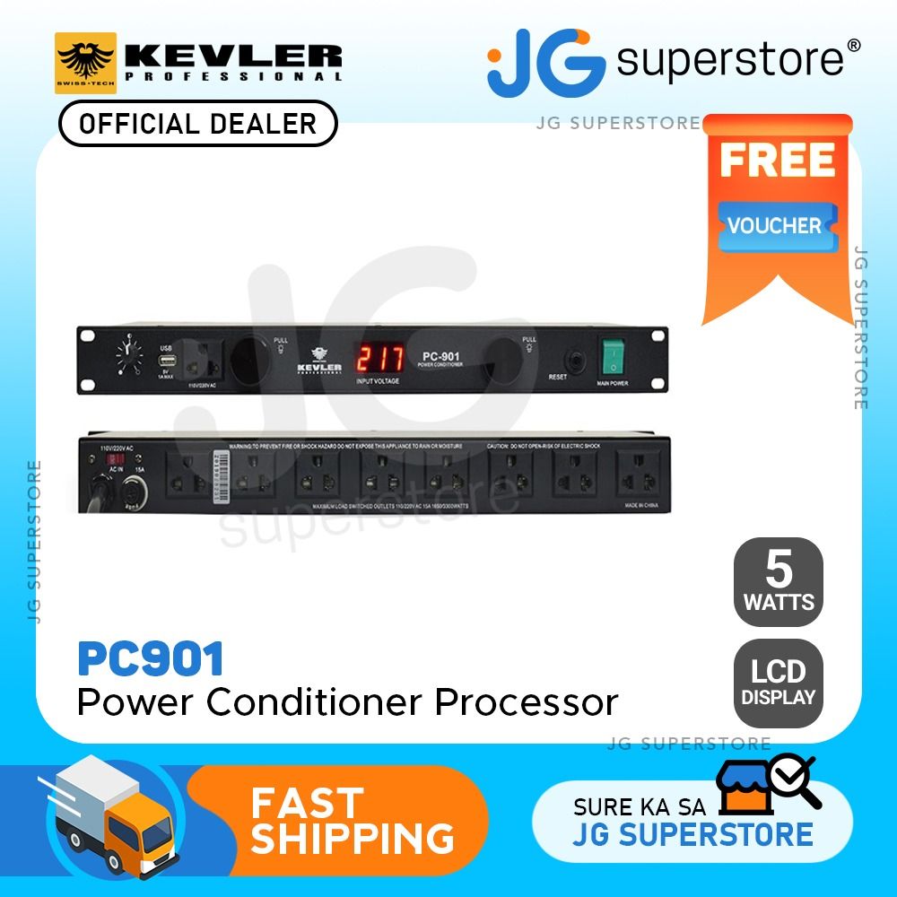 KEVLER PC901 9-Outlet Socket Power Conditioner Processor with USB Port ...