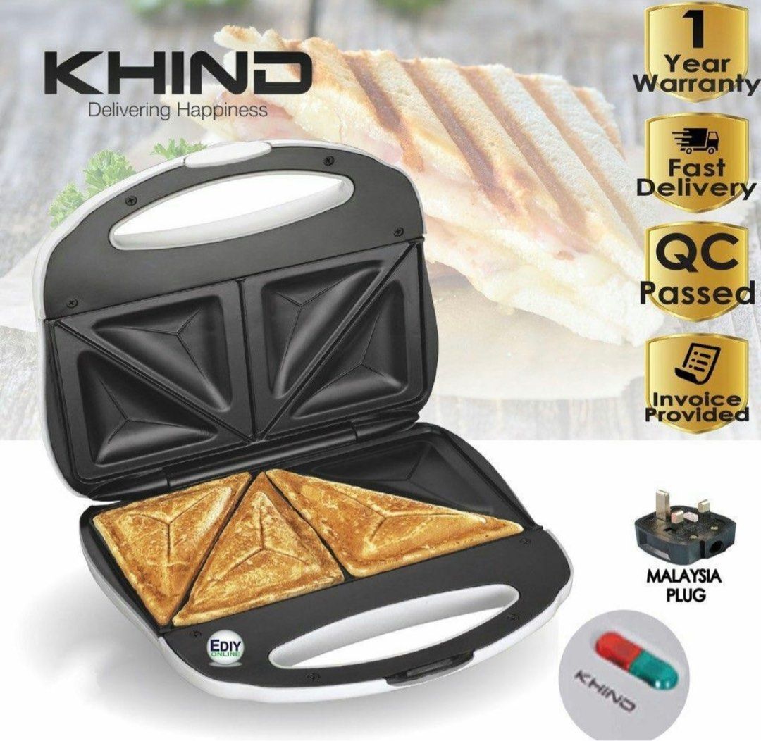 KHIND Sandwich Toaster ST810, TV & Home Appliances, Kitchen Appliances ...