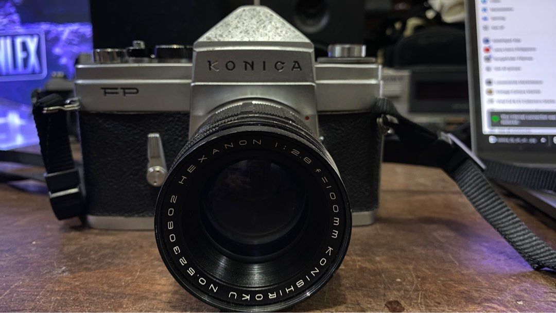 Konica FP SLR with Hexanon 100mm F2.8, Photography, Cameras on Carousell