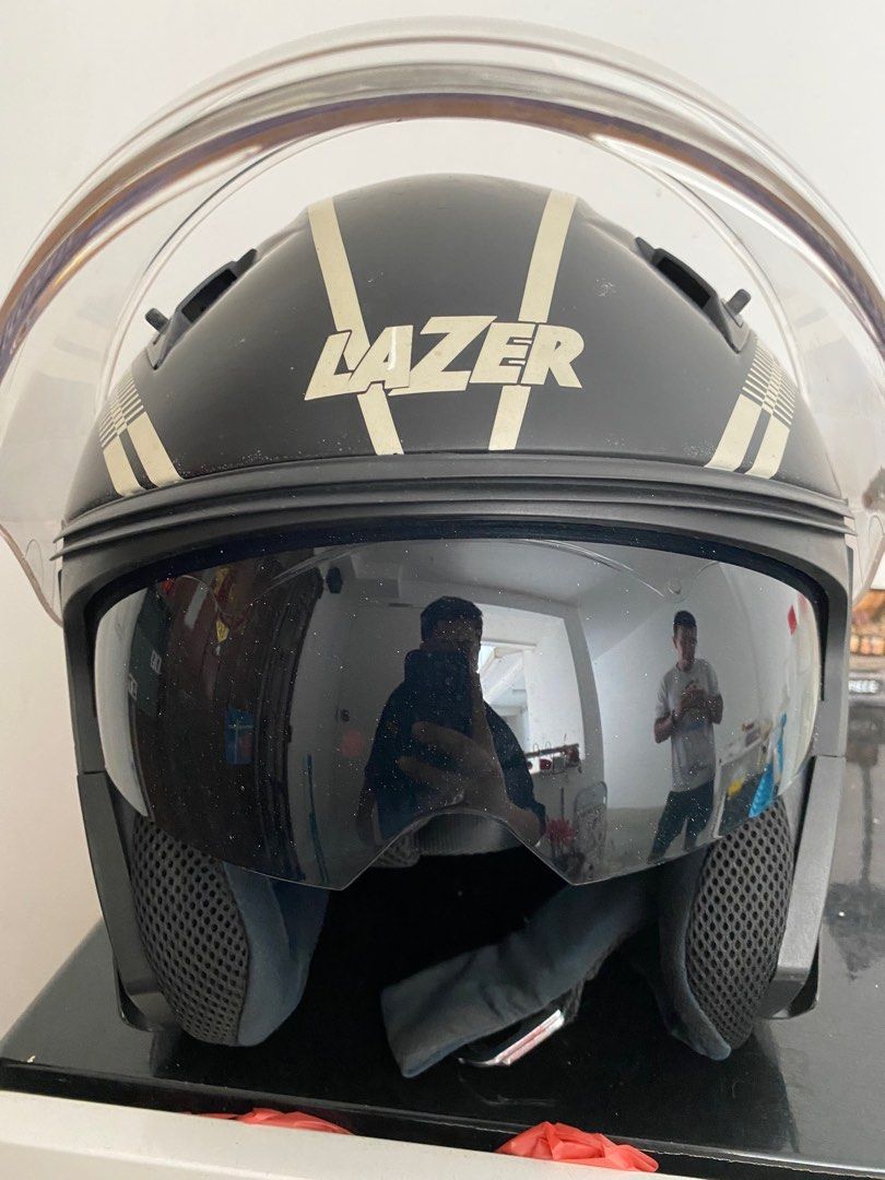 Lazer helmet with sun visor night vision XL, Motorcycles, Motorcycle ...