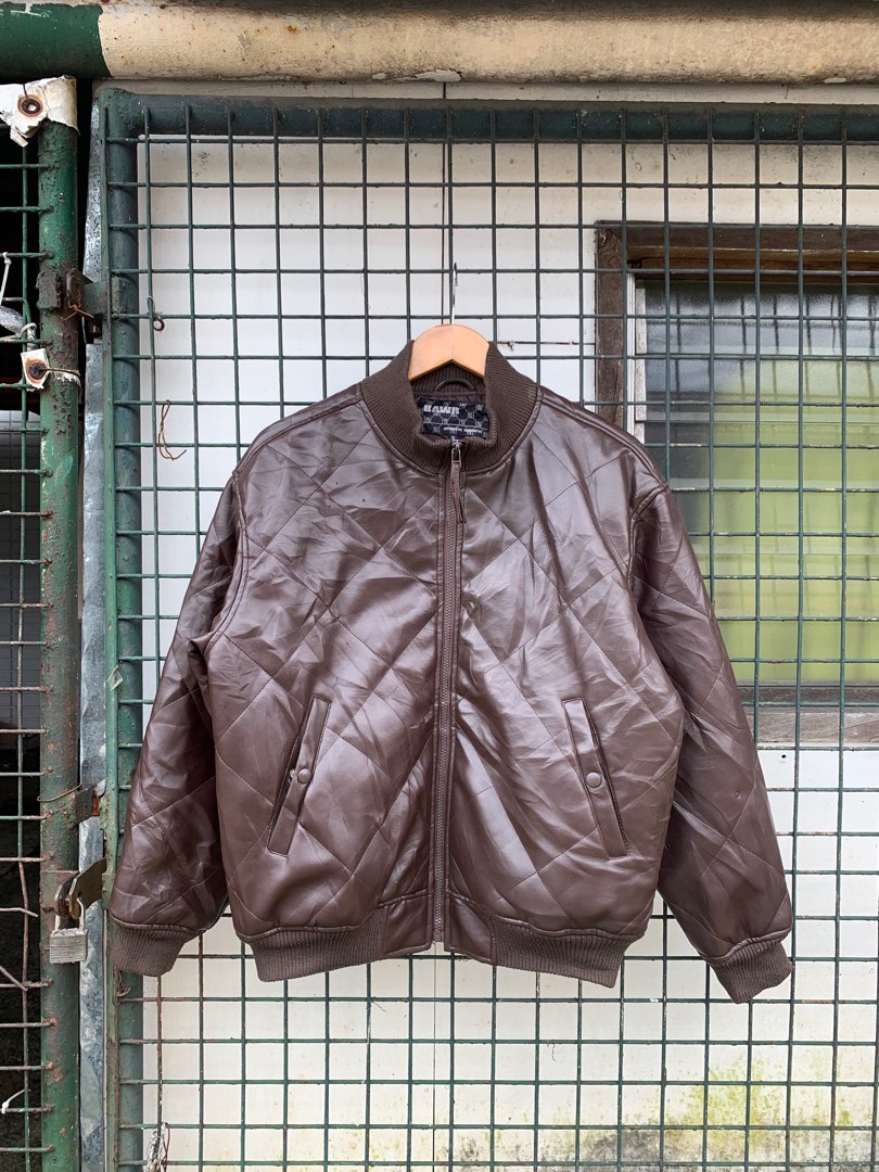 Leather jacket diamond stitching on Carousell