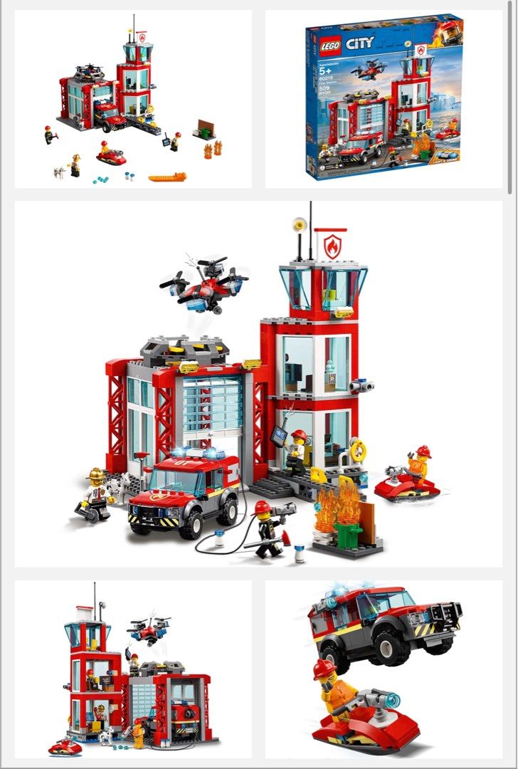 Lego City Fire Station 60215 Fire Rescue Tower Building Set, Hobbies ...