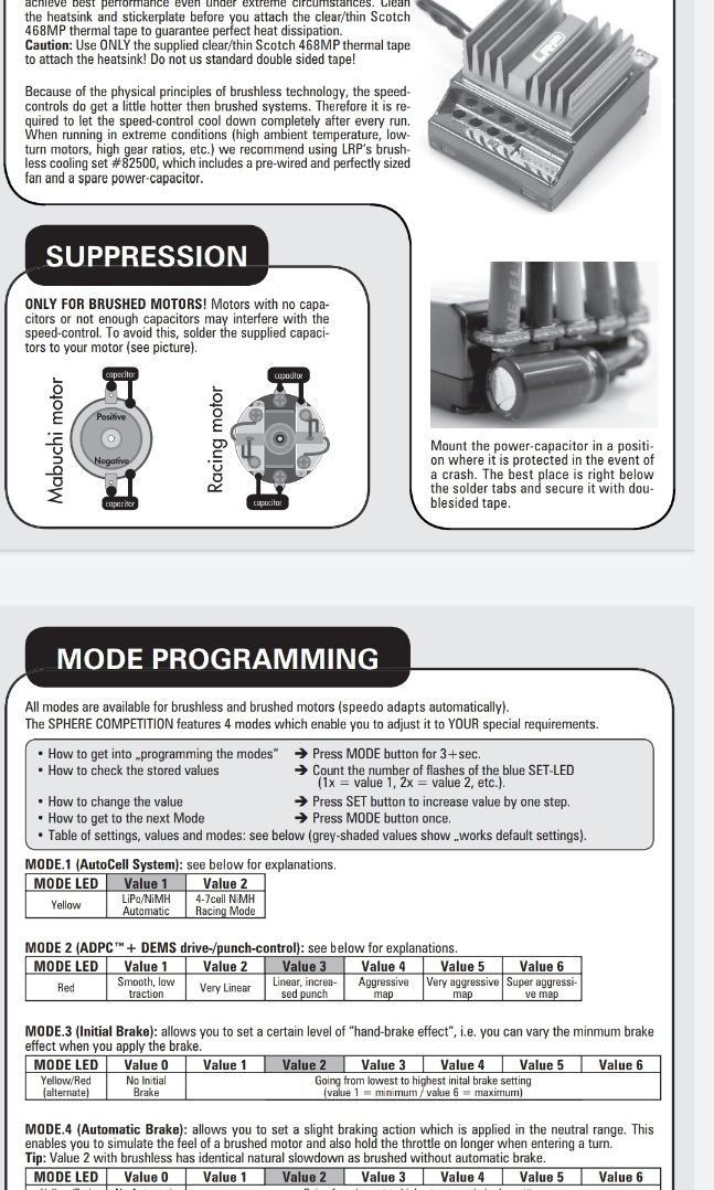 LRP Sphere Competition ESC + free used Lipo pack. Not ORCA gen ace ...