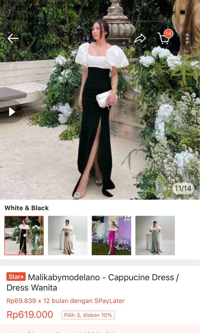 Malika by Modelano Capuccine Black & White Maxi Party Dress / Gown on Carousell