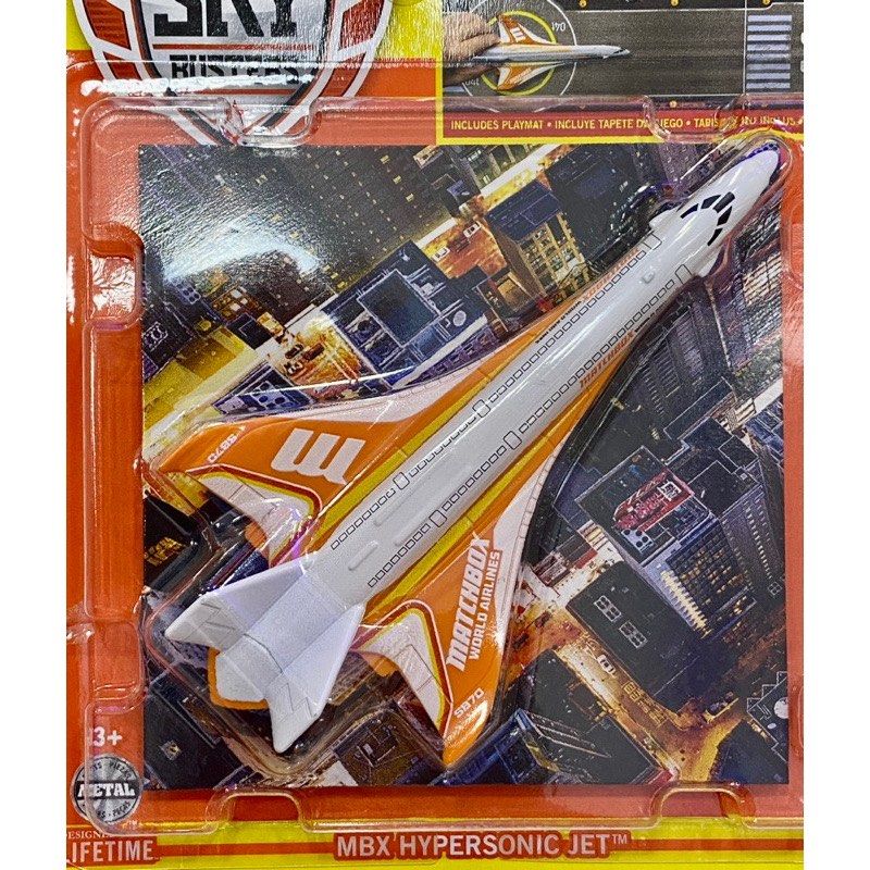 Matchbox MBX HYPERSONIC JET White Orange Sky Busters Fighter Aircraft ...