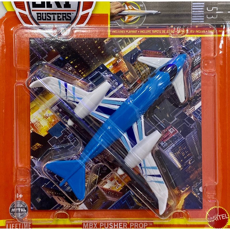 Matchbox MBX PUSHER PROP Blue White Sky Busters Propeller Passenger ...