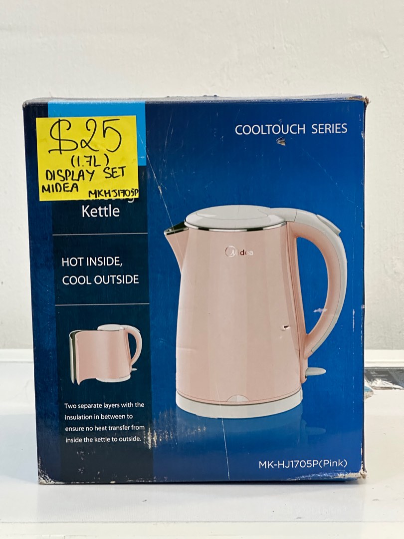 MIDEA CORDLESS KETTLE 1.7L MKHJ1705P Display Set $25 (☎️Kim 88118368), TV & Home Appliances ...