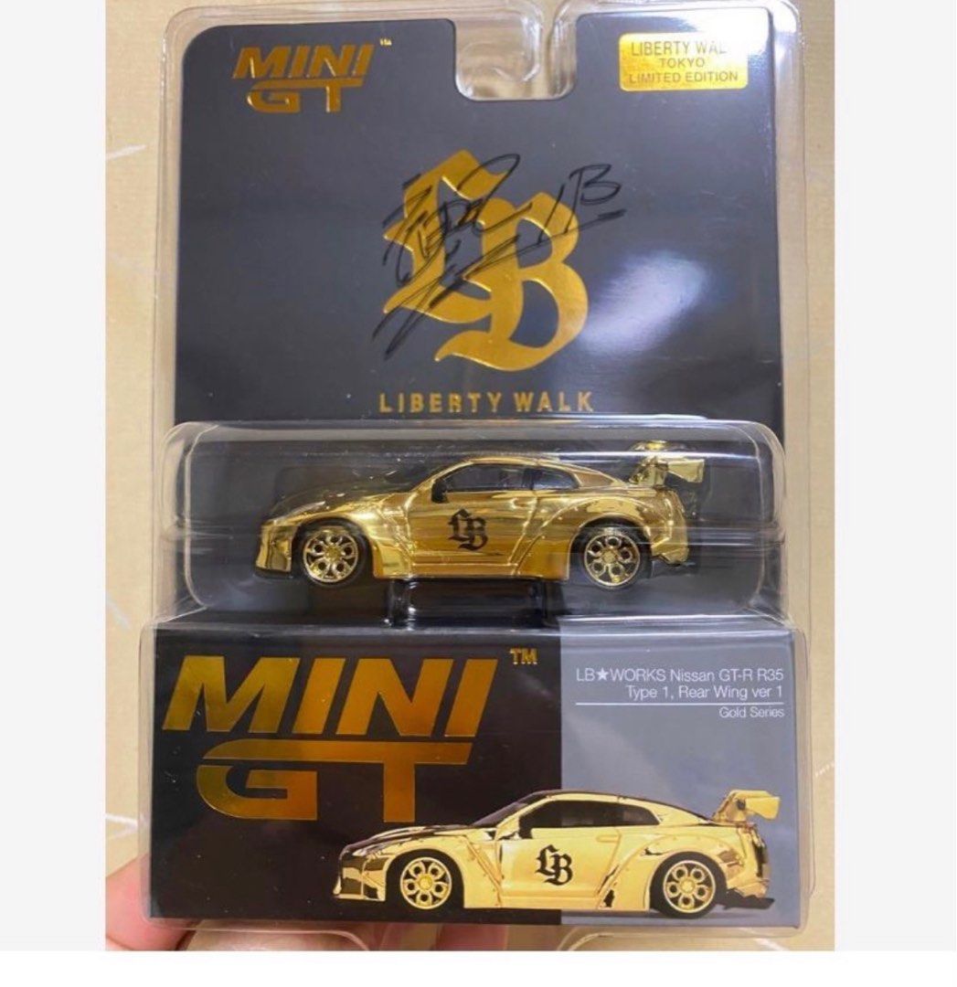 Mini GT special limited edition gold LWBk nissan GTR (R-35) japan ...
