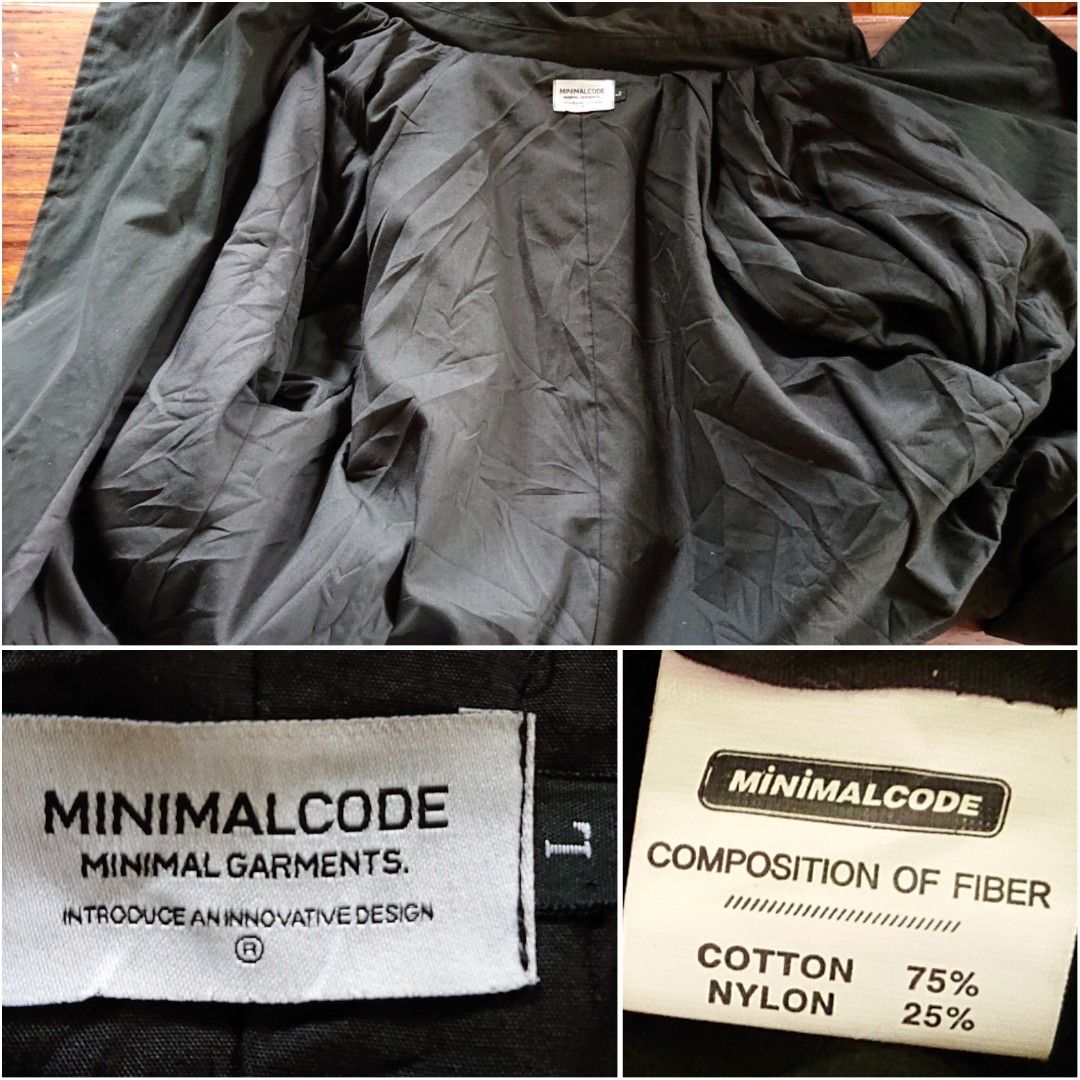 MINIMAL CODE / PLUS MEN TRENCH COAT LONG BLACK on Carousell