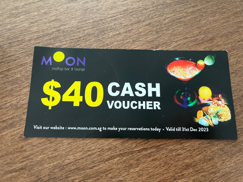 Moon rooftop bar & lounge $40 (min spend $200), Tickets & Vouchers, Vouchers on Carousell