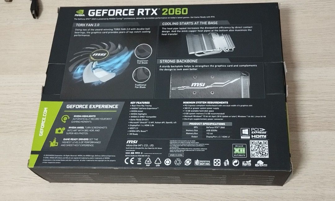 MSI Ventus RTX 2060 box, Computers & Tech, Parts & Accessories ...