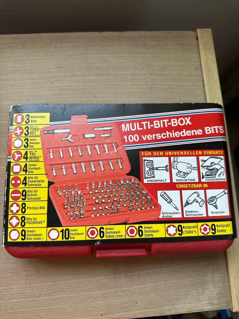 Multi Bit Box with 100 Bits, Furniture & Home Living, Home Improvement ...