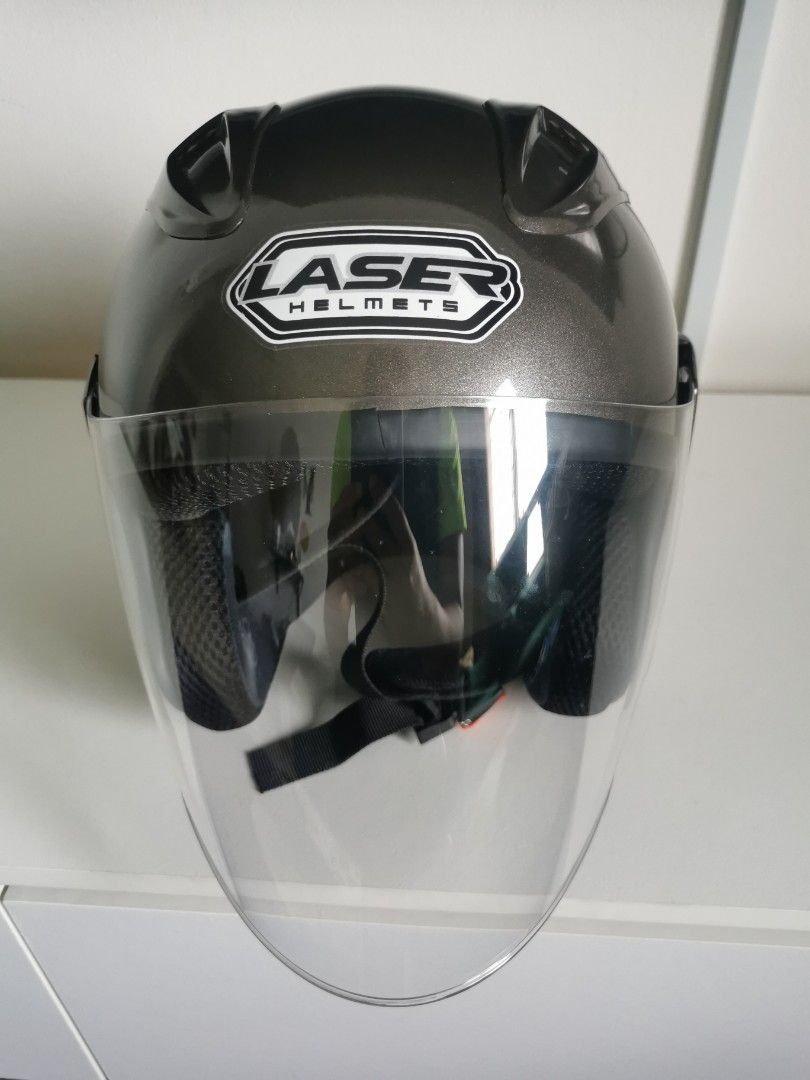 New Laser Helmet (Grey) + Rain coat + Disc Lock, Auto Accessories on ...