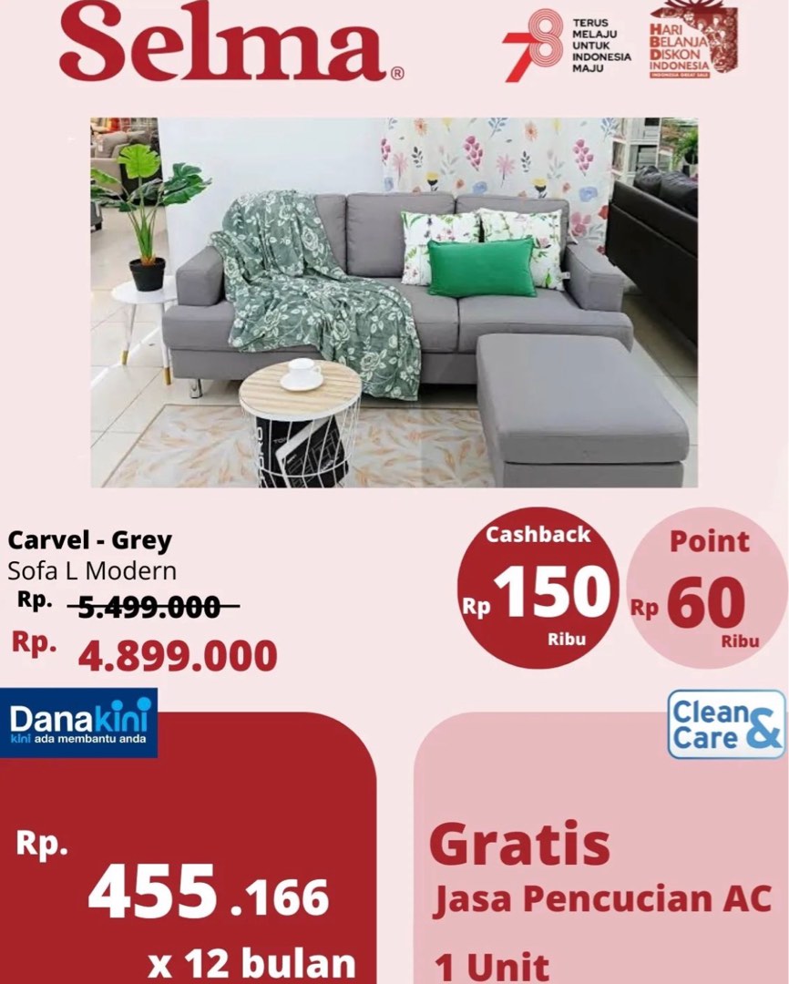 Obral sofa l bahan kain bisa cicilan, Perabotan Rumah di Carousell