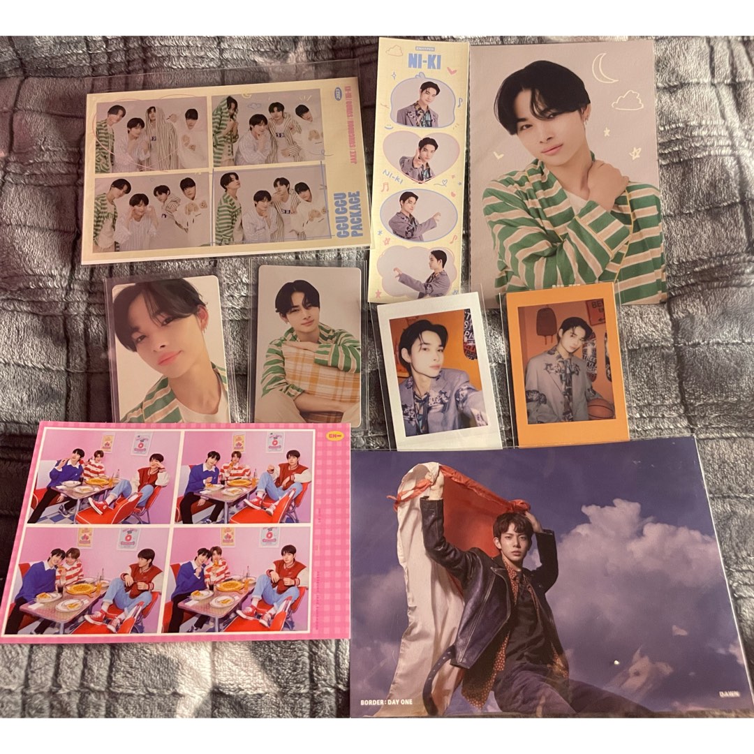 official enhypen ni-ki ggu ggu set with free postcards on Carousell