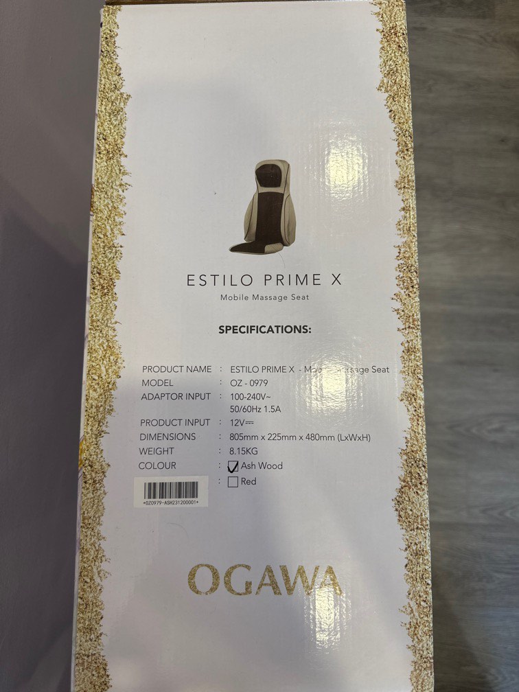 OGAWA ESTILO PRIME X (ASH GREY), Health & Nutrition, Massage Devices on ...