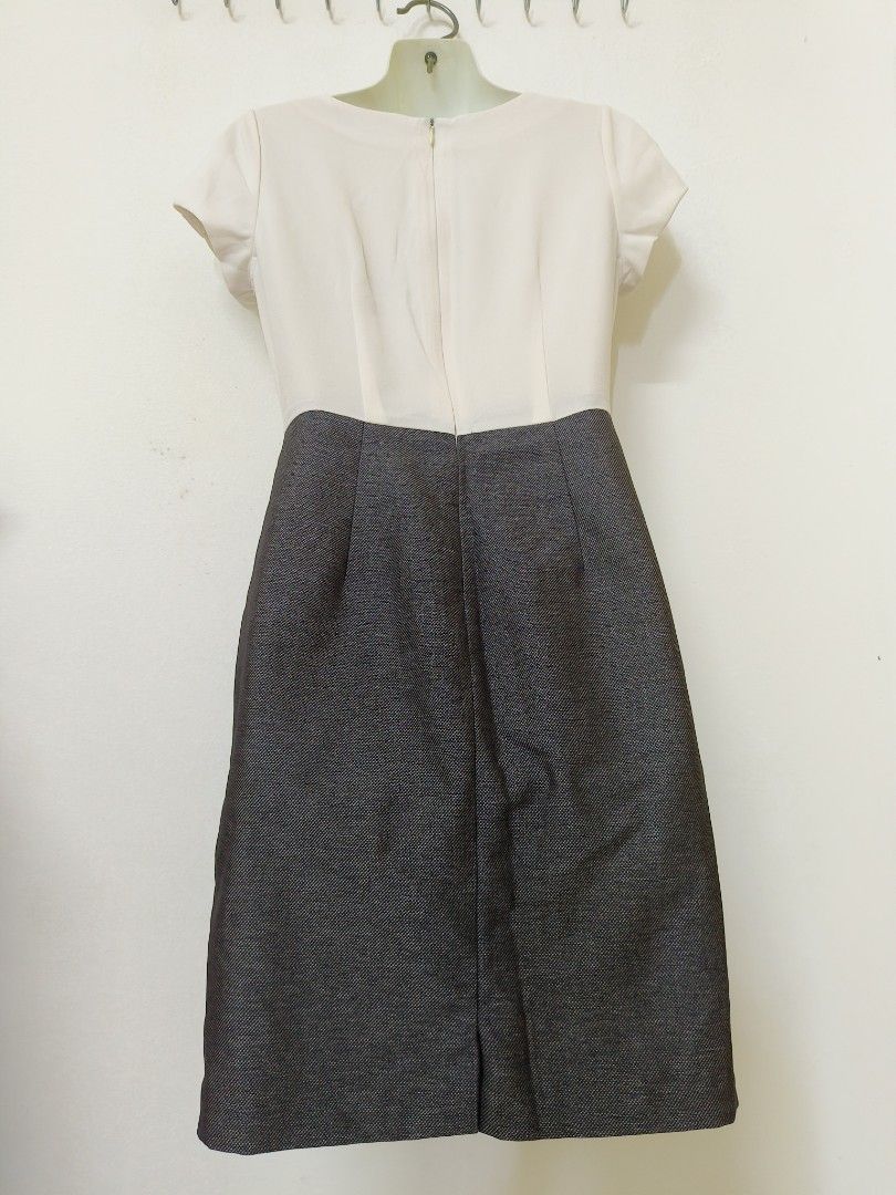 OL Dress White and Dark Grey, Women's Fashion, Dresses & Sets, Dresses ...