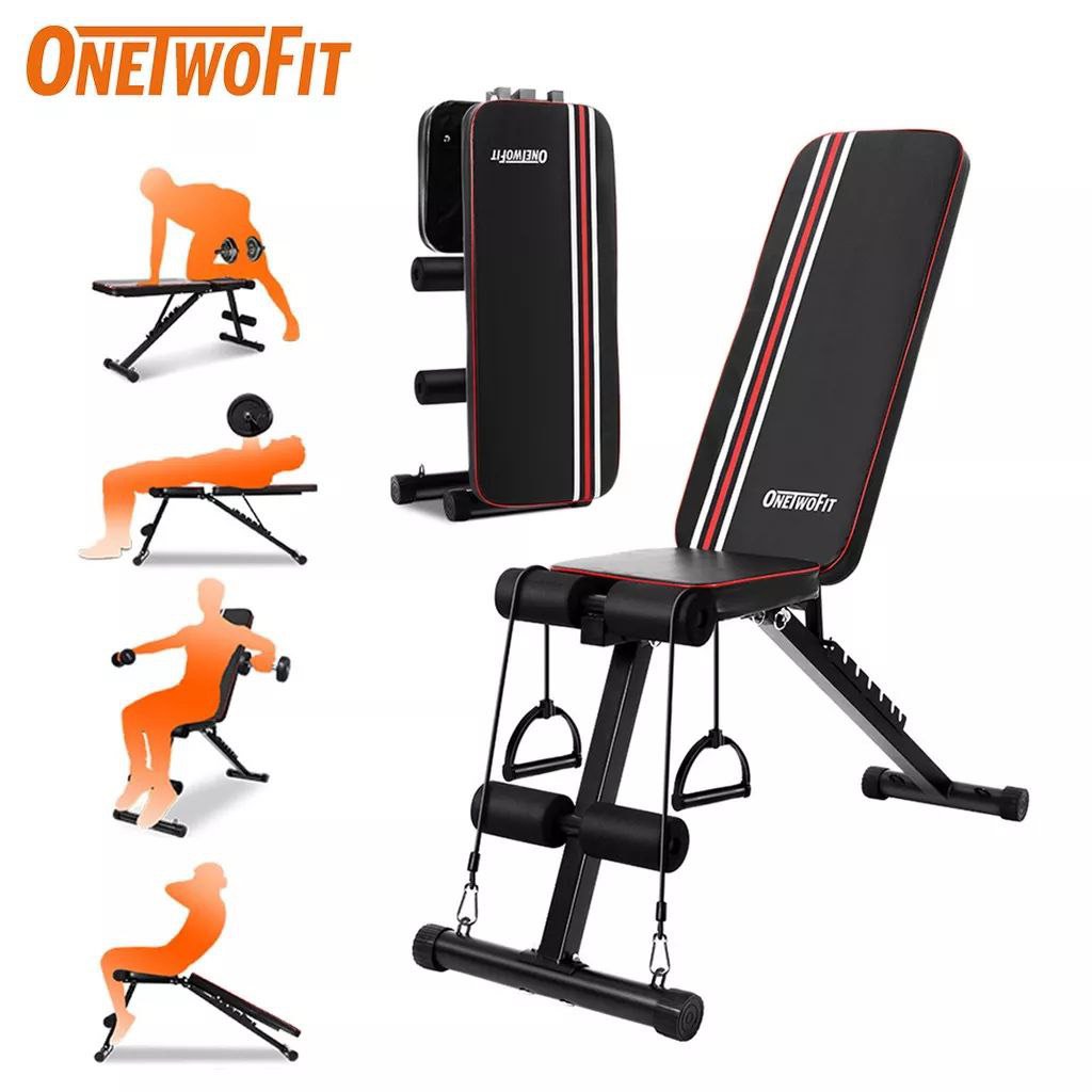 OneTwoFit Foldable Weight Bench, Sports Equipment, Exercise & Fitness ...