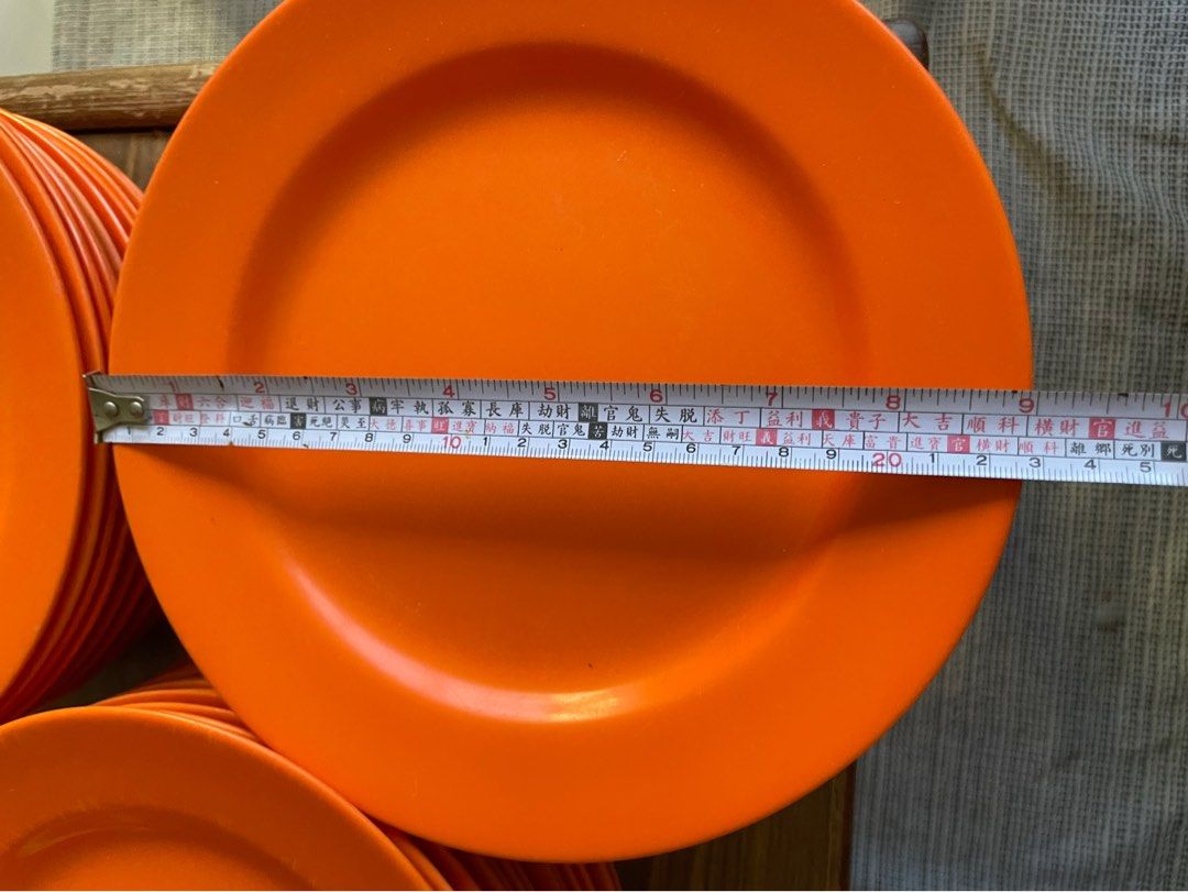 Orange Melamine Circle Plates (2 sizes), Furniture & Home Living ...