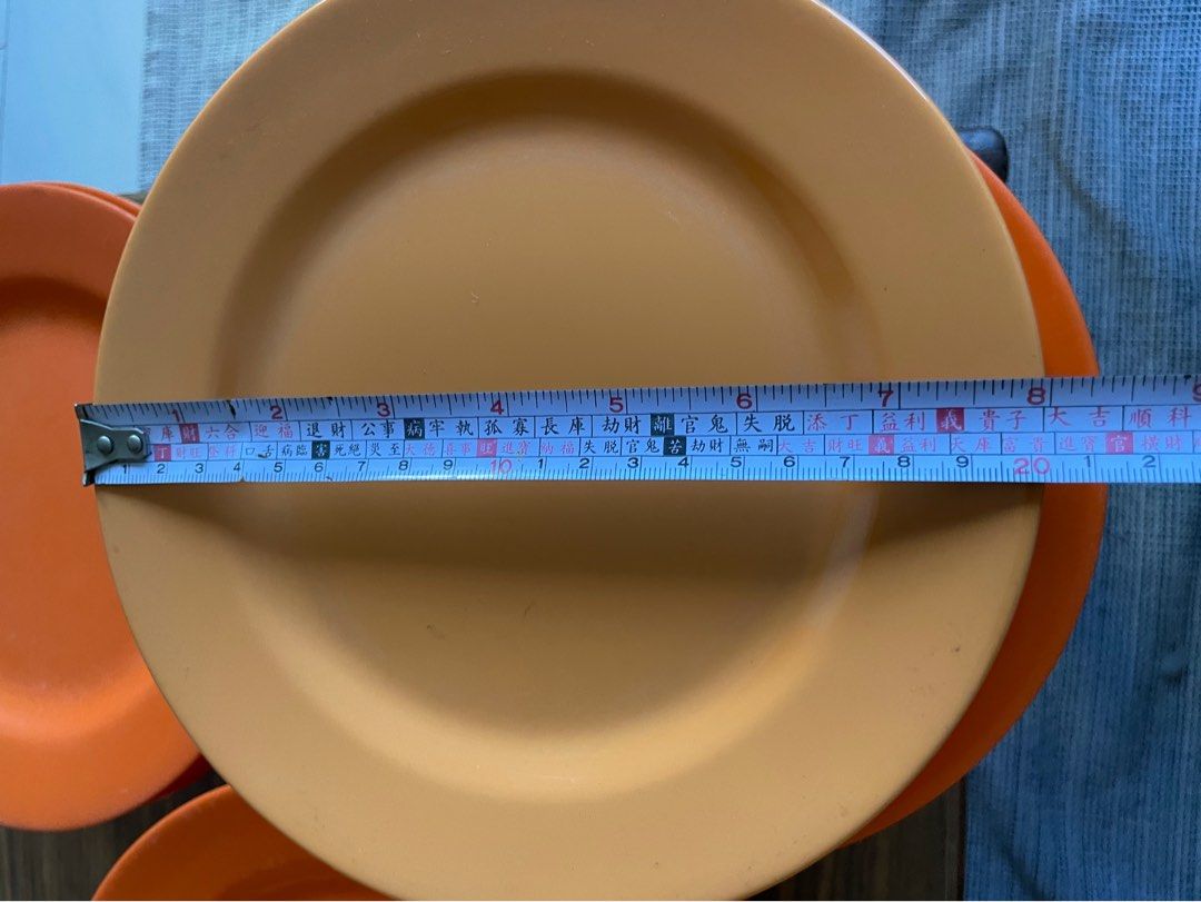 Orange Melamine Circle Plates (2 sizes), Furniture & Home Living ...