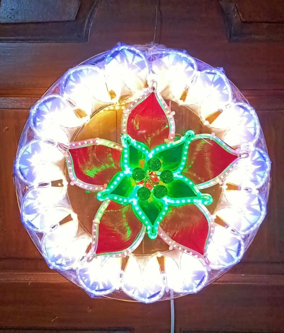 Poinsettia Capiz Parol Christmas Seashells Christmas Lanterns with LED ...