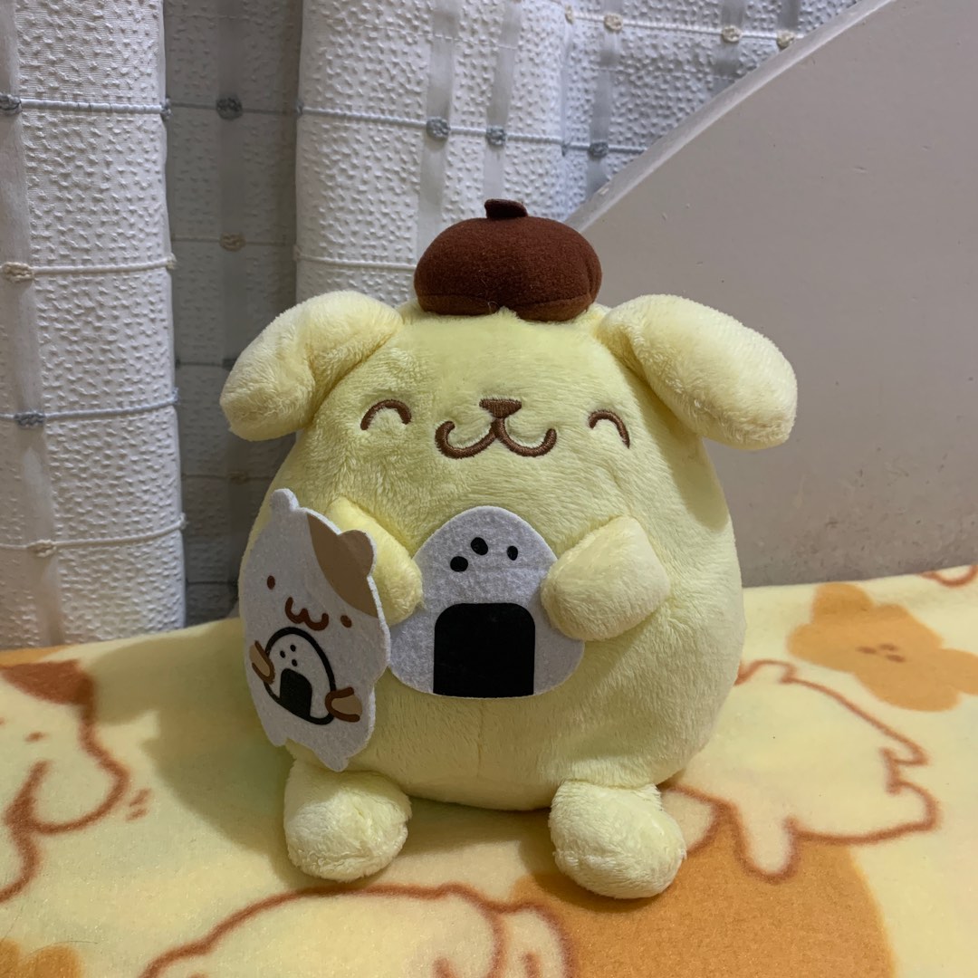 Pompompurin with onigiri, Hobbies & Toys, Toys & Games on Carousell