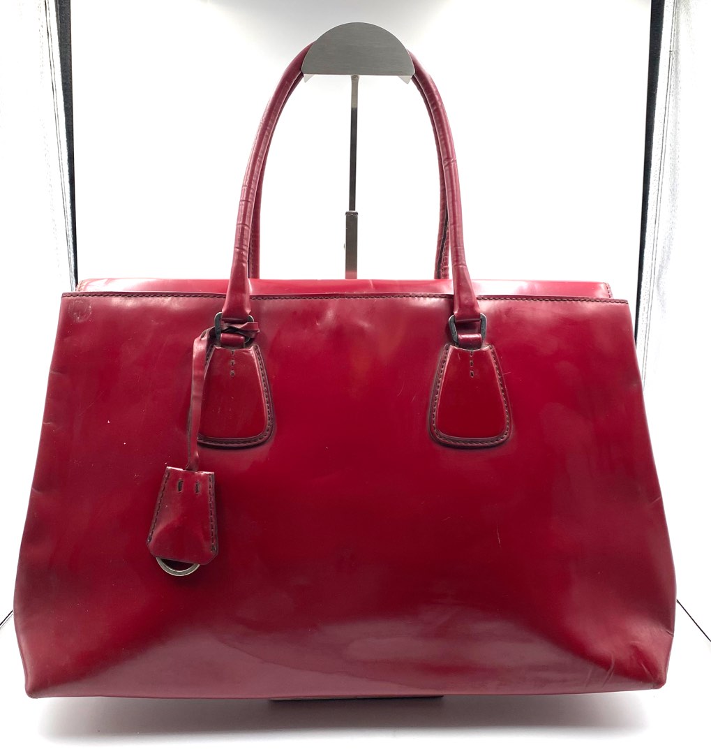 Prada Red Leather Bag on Carousell