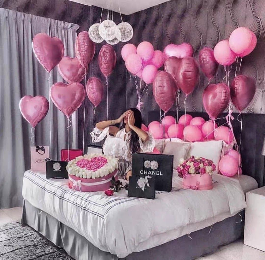 Room decoration ideas setup surprise birthday anniversary helium balloons wedding, Hobbies ...