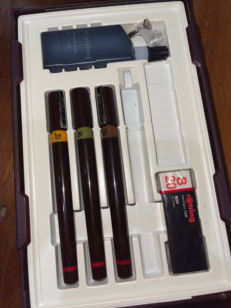 Rotring Tech Pens Set of 3 w/ case on Carousell