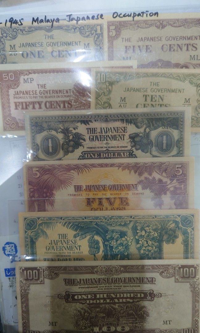 Singapore Old Japanese Notes Malaya, Hobbies & Toys, Memorabilia ...