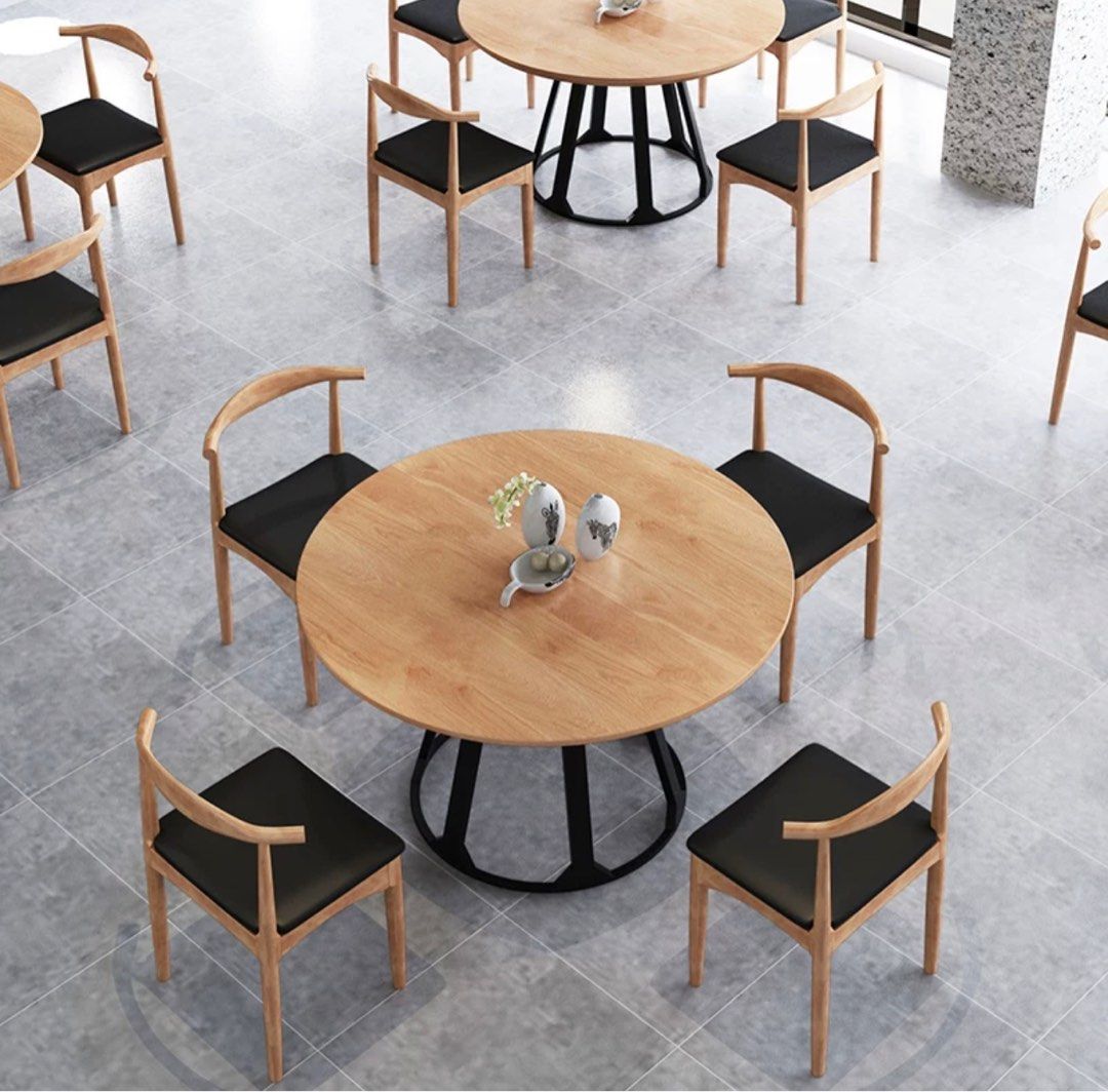 SOFE Rustic Solid Wood Round Dining Table, Furniture & Home Living ...