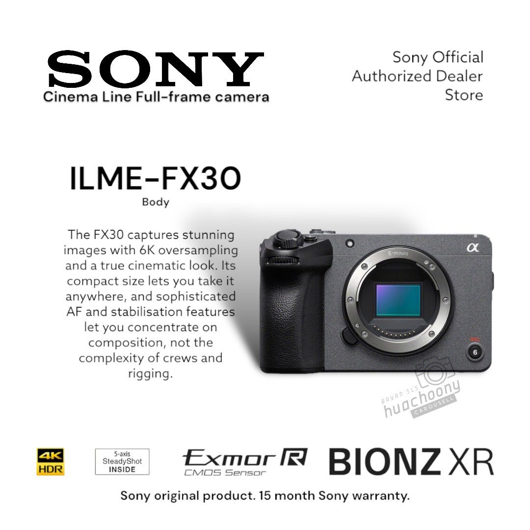 SONY FX30 BODY CINEMA CAMERA, Photography, Cameras on Carousell