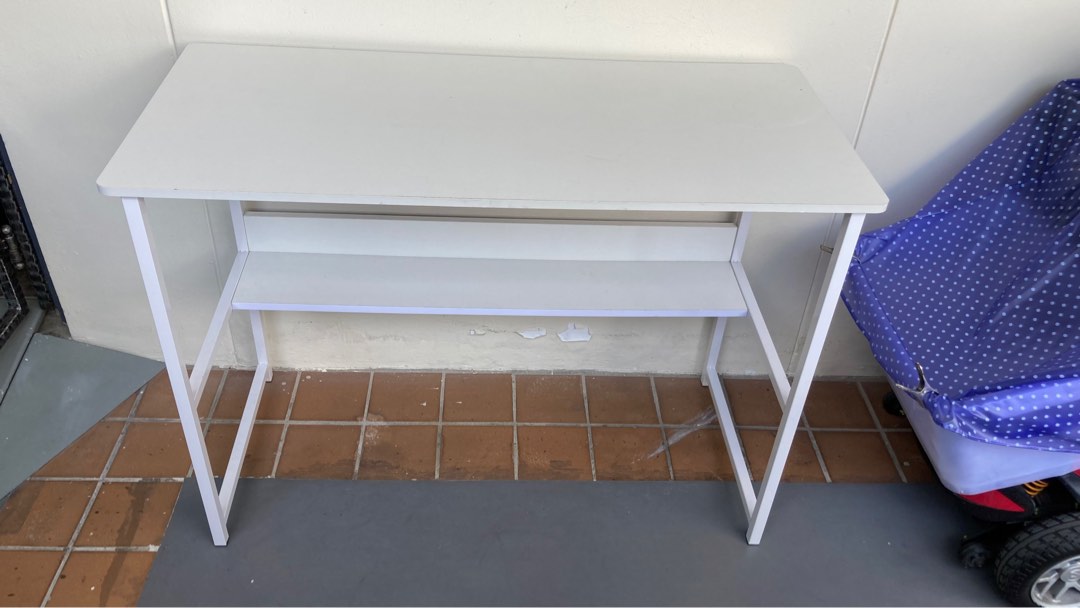 Study Table White, Furniture & Home Living, Furniture, Tables & Sets on ...