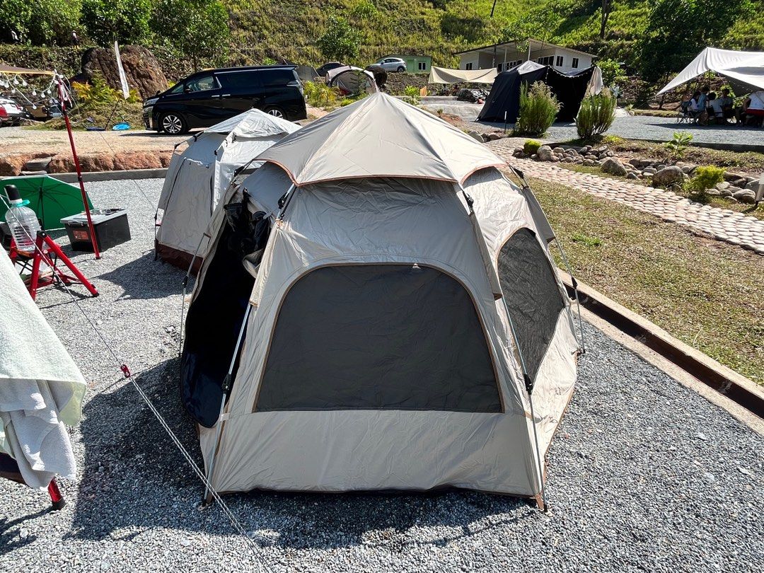 Tan Xian Zhe Hexagon Camp (Pop-up Mechanism), Sports Equipment, Hiking & Camping on Carousell