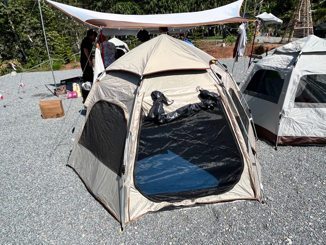 Tan Xian Zhe Hexagon Camp (Pop-up Mechanism), Sports Equipment, Hiking ...