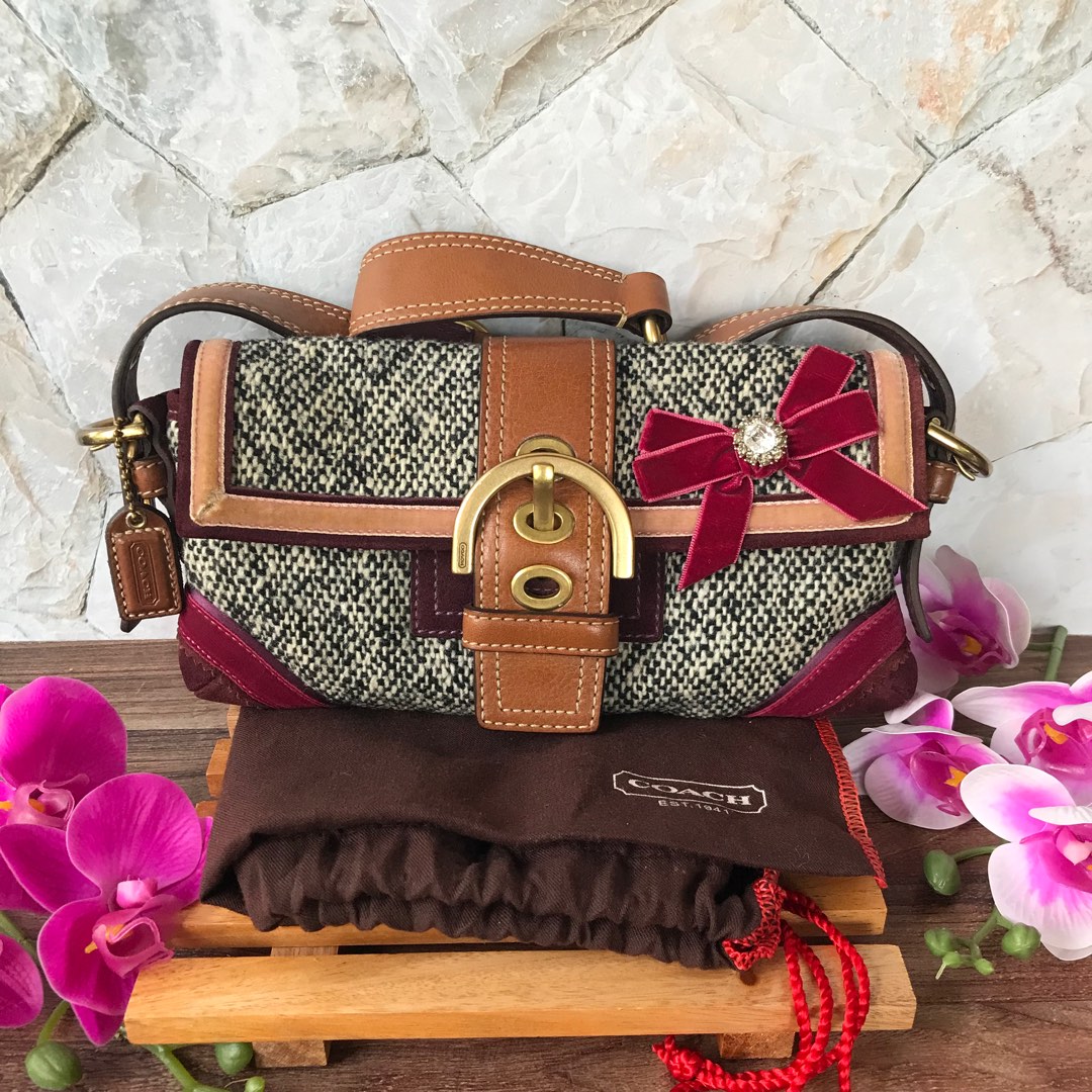 Tas coach vintage / coach soho limited edition tweed-suede, Fesyen ...
