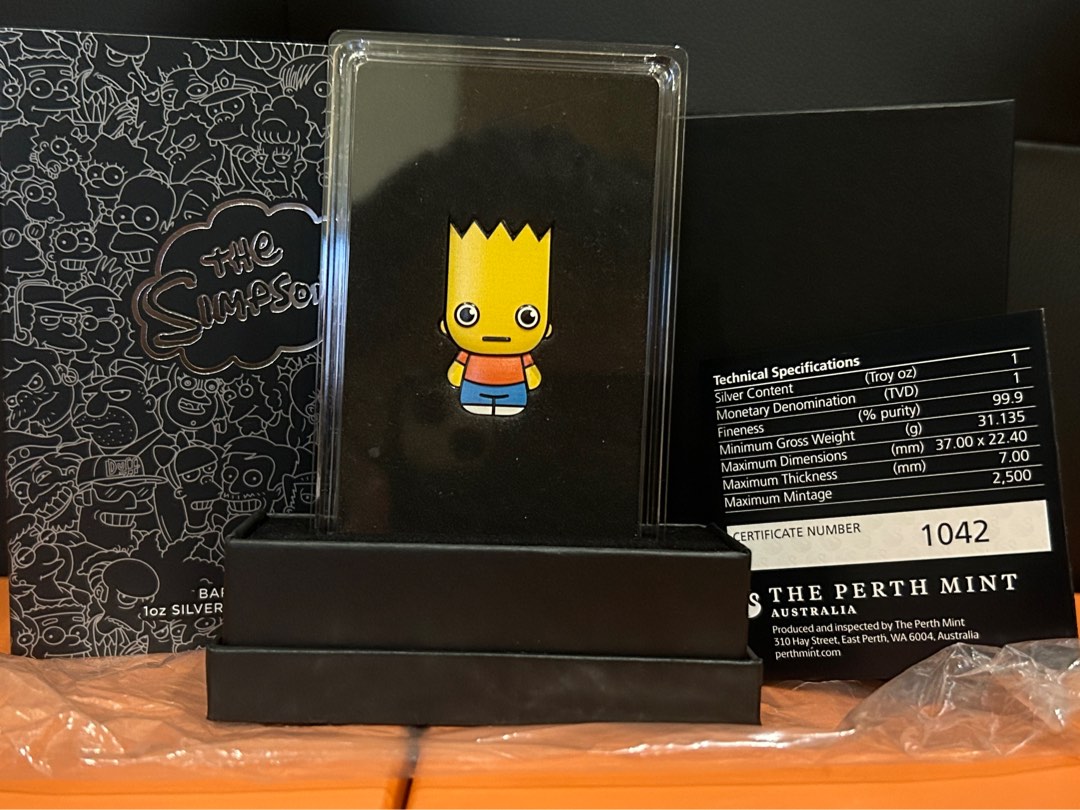 The Simpsons Bart Simpson 1 Oz Silver Minted Mini Coin, Hobbies & Toys ...