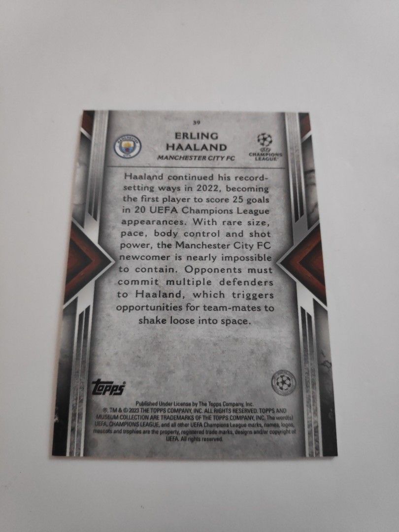 Topps Museum Soccer Cards Rare Erling Haaland, Hobbies & Toys, Toys ...