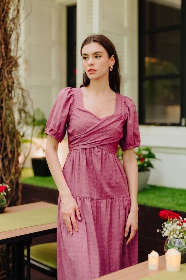 TSW Tinley Overlap Dress in Deep Purple, Women's Fashion, Dresses ...