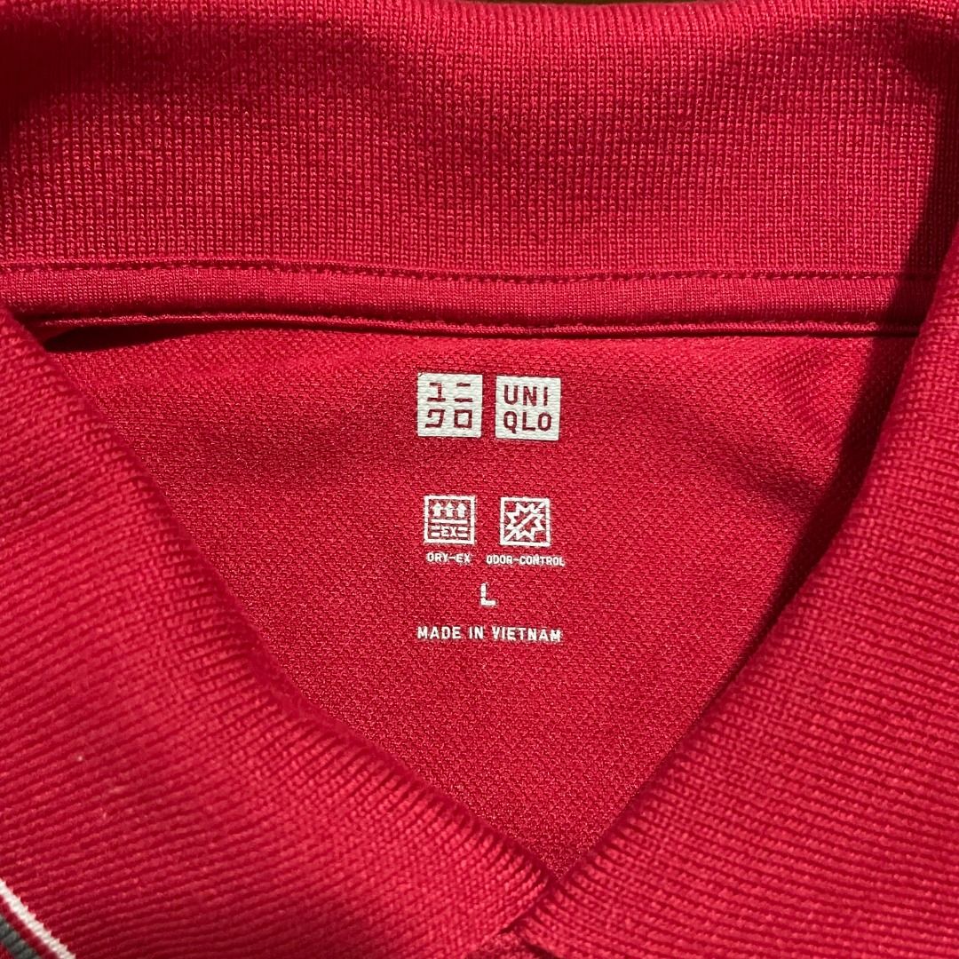 Uniqlo Dry-Ex Red Stripes Collar Polo Shirt on Carousell
