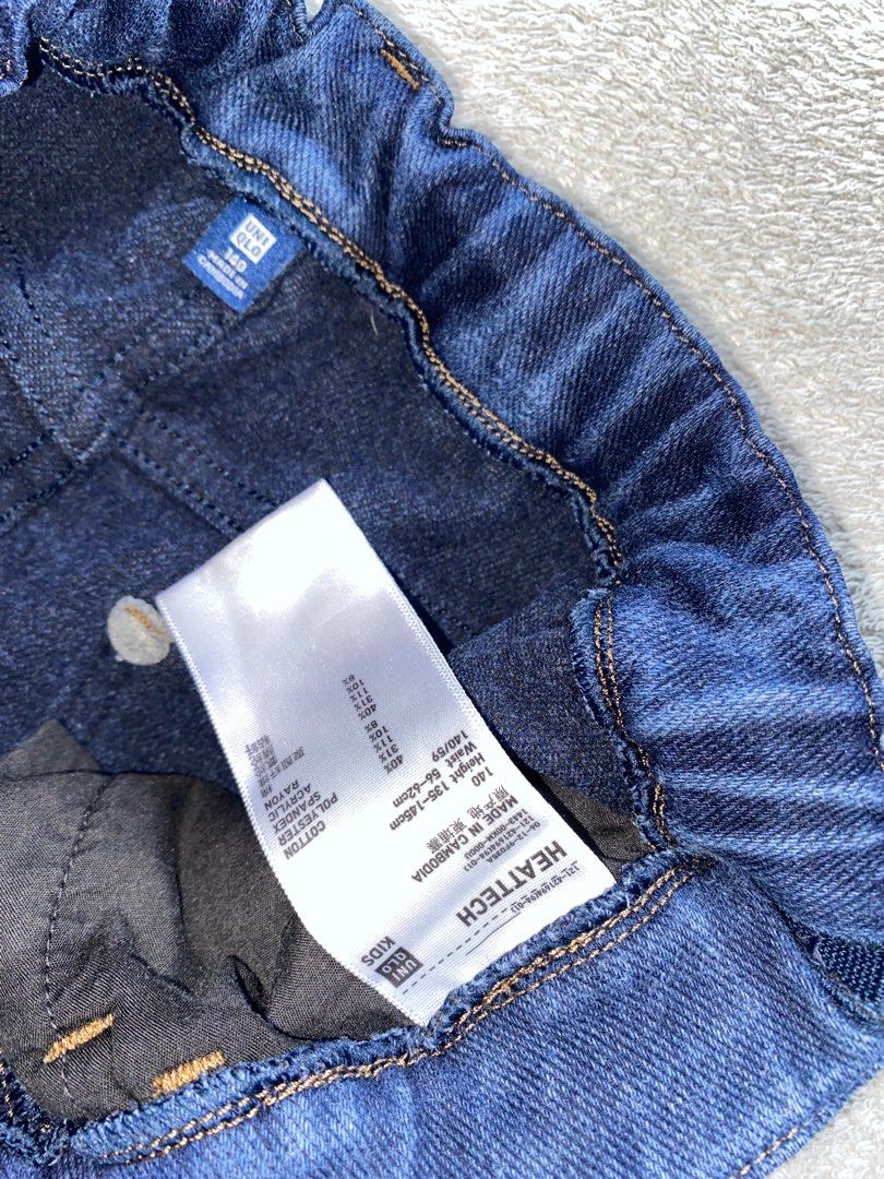 Uniqlo Kids (10-12yo) Heattech Denim Pants on Carousell