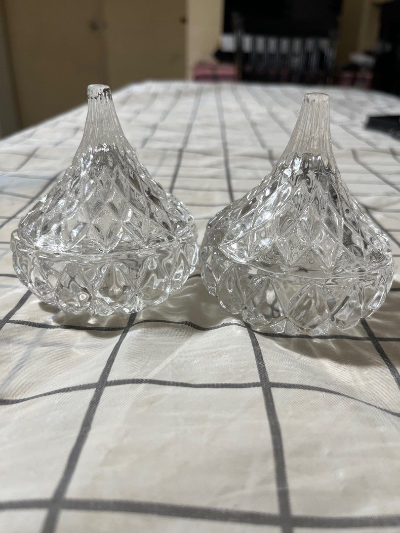 Unique glass container (diamonds design), Furniture & Home Living ...