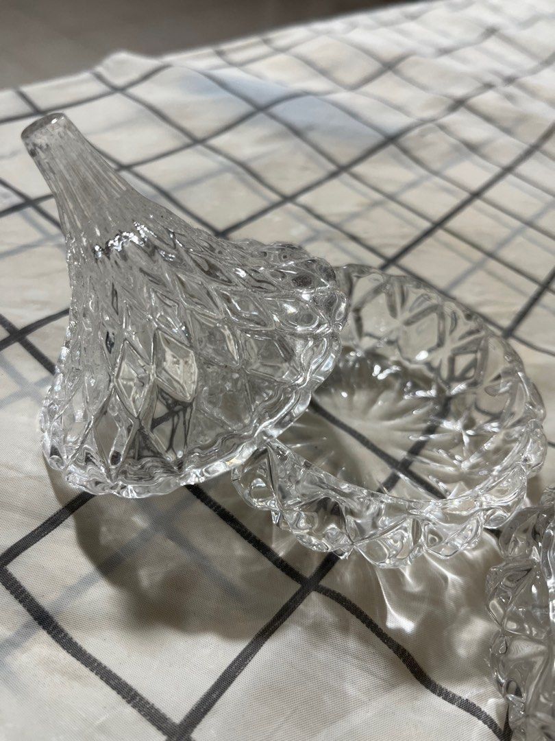 Unique glass container (diamonds design), Furniture & Home Living ...