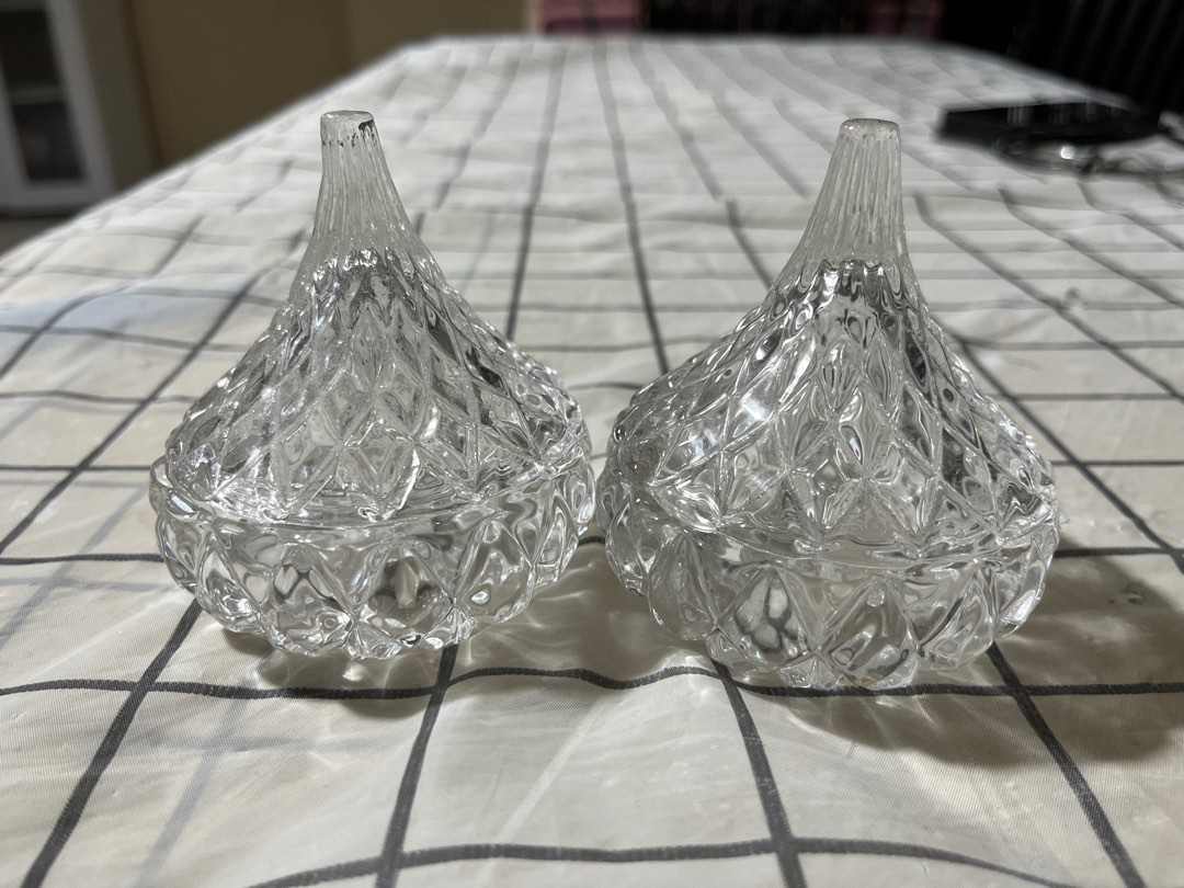 Unique glass container (diamonds design), Furniture & Home Living ...