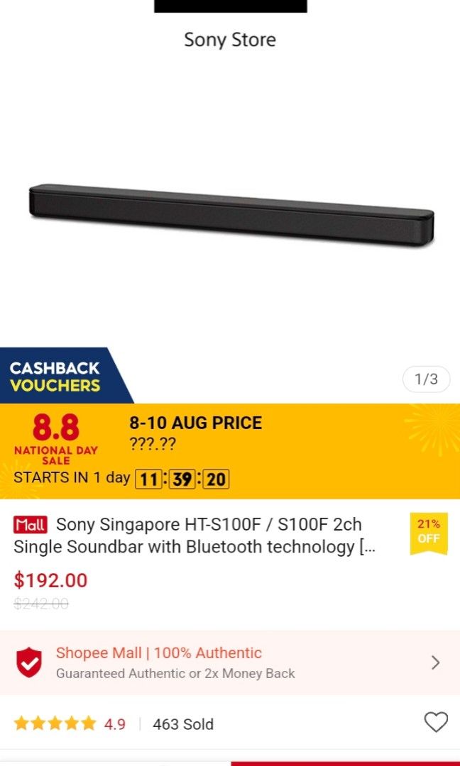 Used Sony Bar Speaker, Audio, Soundbars, Speakers & Amplifiers on Carousell